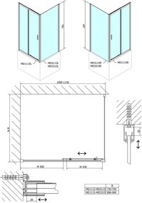 POLYSAN - DEEP boční stěna 900x1500 cm, čiré sklo MD3315