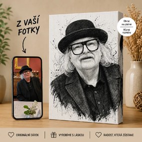 Foto obraz z vlastní fotky na plátno – Perkresba muž Rozměry obrazu: 60 x 80 cm