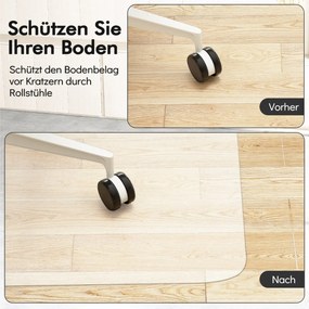 Costway Podložka pod kancelářskou židli Transparentní PVC rohož – 180 × 160 cm