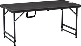 Skládací venkovní stůl Outsunny Plastový 118 x 60 x 74 cm, Odolný proti povětrnostním vlivům, Protiskluzový Bufetový stůl, Stanový stůl, Stůl na balk…