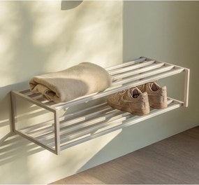 Taupe ocelový závěsný botník 78x20,5x30,5 cm School – Spinder Design