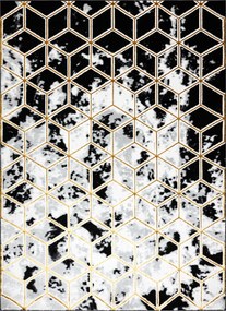 Dywany Łuszczów, Kusový koberec Allure 1966 black/gold, 80x150, žlutá, kancelář