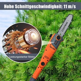 Costway Elektrická tyčová pila 212-286 cm víceúhlá řetězová pila
