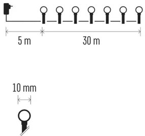 LED Vánoční řetěz 300xLED/230V/8 funkcí 35m IP44 teplá bílá