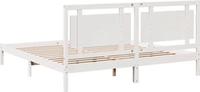 Prodloužený rám postele bez matrace bílý 200 x 210 cm masiv 3309194