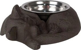 Miska pro kočky ve stojanu hnědé spící kočky - 32*23*10 cm / 325 ml