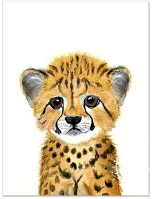 Obraz s motivem malovaná zvířecí mláďata Motiv: TX2078 gepard, Rozměry (cm): 15x20 cm