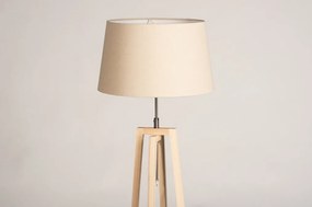 Stojací designová lampa Paola Beige and Natur Wood