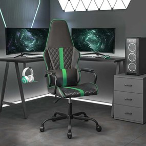 vidaXL Masážní herní židle a bílá umělá kůže [345559] Barva: Zelená