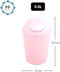 MSV AKO výklopný koš 5.5 L pastelově růžový / plast
