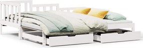 Válenda s přistýlkou a zásuvkami bez matrace bílá 90x190 cm 3302224