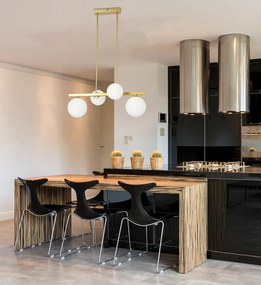 Mosazný závěsný lustr Kama pro žárovku 4x G9  - Candellux