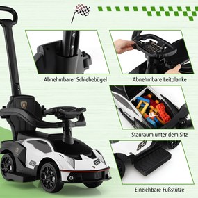 Costway Posuvné autíčko Lamborghini s madlem a úložným prostorem tlačné autíčko