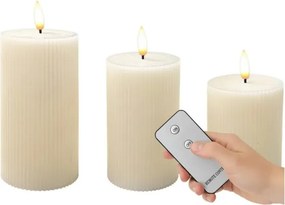 SADA 3x LED Svíčka BRILLO LED/3xAAA krémová + dálkové ovládání