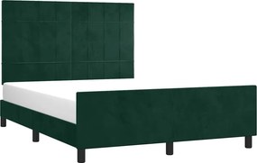 Rám postele bez matrace tmavě zelená 140 x 200 cm samet 3125760