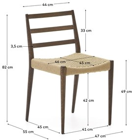 Jídelní židle z dubového dřeva v hnědo-přírodní barvě v sadě 2 ks Analy – Kave Home