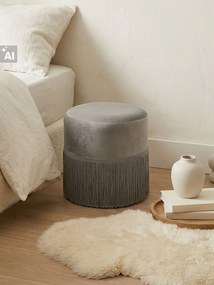 Sinsay - Puf s ozdobnými třásněmi - šedá