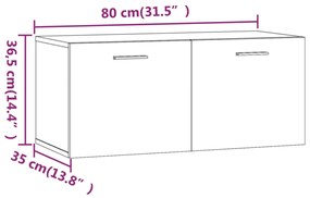 Nástěnná skříňka hnědý dub 80 x 35 x 36,5 cm kompozitní dřevo