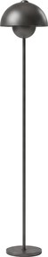 HOMCOM Stolní lampa, kulaté stínidlo, nožní spínač, dlouhý kabel, elegantní vzhled, kov, šedá