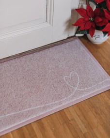 Artsy Doormats Rohožka Srdíčko, růžová barva, plast