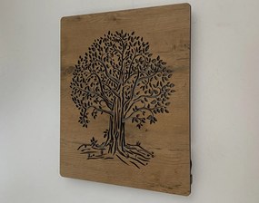 Li-Go "Lípa" světelný obraz s baterií 42x50 cm včetně dálkového ovládání provedení povrchu: dub světlý