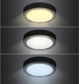 Solight WD174-B LED mini panel CCT černá / přisazený / 24W / 1800lm /