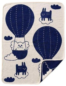 Bavlněná dětská deka chenille Balloon navy 70x90, Klippan Švédsko Námořnická modrá