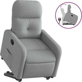 Zvedací polohovací křeslo světle šedé textil 3206795