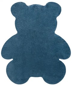 Kusový koberec SHAPE 3146 Medvídek protiskluzový vhodný k praní shaggy modrý Rozměr: 80x96 cm