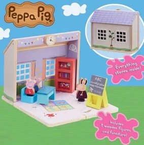 CHARACTER Dřevěná škola Prasátko Peppa / Dřevěná hračka / 8 dílů s fig