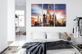 Vícedílný obraz Pohled Z Moskvy Na Rudé Náměstí A Katedrálu Nedostatek Nedostatek Plátno Canvas 150x100