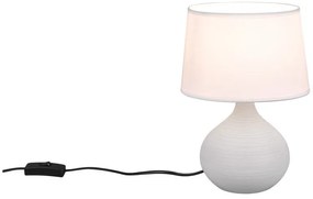 Bílo-hnědá stolní lampa z keramiky a tkaniny Trio Martin, výška 29 cm
