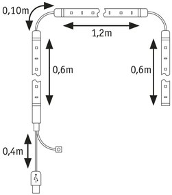 P 78881 EntertainLED USB LED Strip osvětlení TV 65 palců 2,4m 4W 60LEDs/m RGB+ - PAULMANN