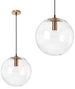 Toolight - Závěsné skleněné stropní svítidlo Lassi 30 cm 1xE27, růžové zlato, OSW-00132