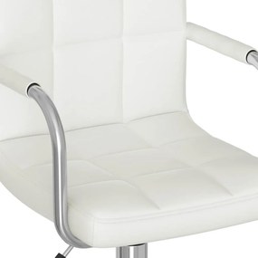 Otočná jídelní židle bílá umělá kůže 3088185