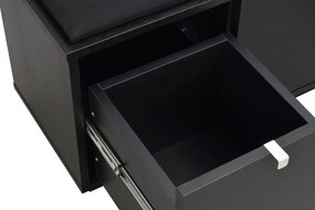 Rowico černá lavice s úložným prostorem CONFETTI a černým sedákem 70 cm 103757