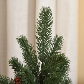HOMCOM Mini vánoční stromek, vánoční dekorace, včetně ozdob, červené bobule, výška 50 cm, včetně cementového stojanu, zelený + vícebarevný