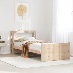 Rám postele s čelem 90 x 200 cm masivní borové dřevo 3306015
