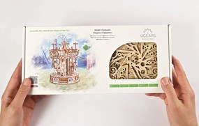 UGEARS 3D dřevěné mechanické puzzle – Kolotoč (305 dílků)