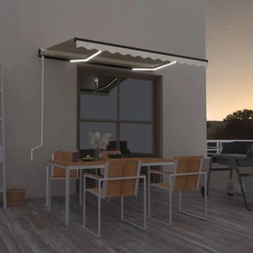 Automatická markýza LED a senzor větru 350 x 250 cm krémová 3069092