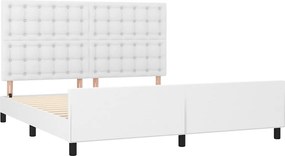 Rám postele s čelem bílý 160x200 cm umělá kůže 3125580