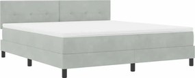 Postel s boxspringem s čelo Světle šedá 180 x 200 cm samet 3339188