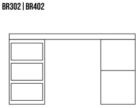 Drewmax BR402 dřevěný psací stůl masiv buk