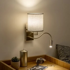 Brilagi - LED Nástěnná lampa NUBILA 1xE27/25W/230V + LED/3W matný chrom/šedá