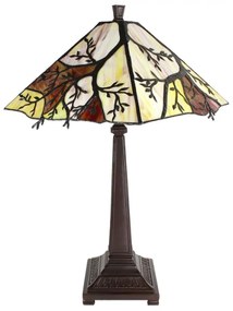 Hranatá stolní lampa Tiffany s větvemi stromu Tree – 36x57 cm