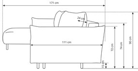 Sedací souprava ADAL | 257x171 | rozkládací + úložný prostor | VÝBĚR LÁTEK