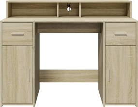 vidaXL Psací stůl s LED světly 120 x 55 x 91 cm kompozitní dřevo [3309418] Barva: dub sonoma