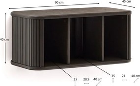 Tmavě hnědá závěsná skříňka pod umyvadlo v dekoru jasanu 90x40 cm Mailen – Kave Home