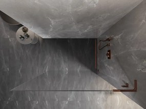 Mexen, Mexen Lunar L sprchová stěna pravá 100 x 200 cm, průhledná 8 mm, růžové zlato - 830L-100-000-60-00-P