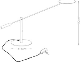 Lucide 19666/09/30 - LED Stmívatelná stolní lampa ANSELMO LED/9W/230V černá
